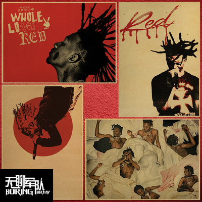 Playboi carti 嘻哈说唱牛皮纸海报装饰画相框Playboicarti