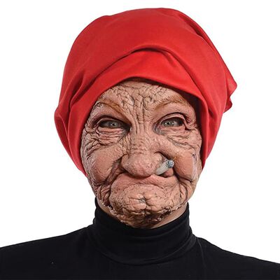 Funny  Granny Old Nana Latex Mask Lady Grandma With Wrinkled