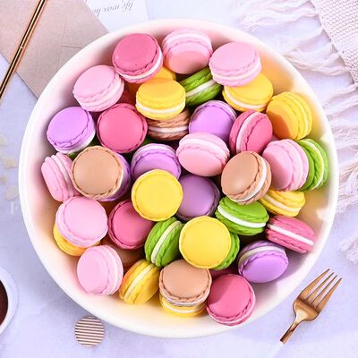 12/24Pcs Kawaii Resin Macaroon Miniature Flatback Cabochon A