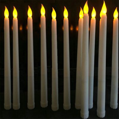 3/6/12 Pieces White Flameless Decorative Christmas Candles ,