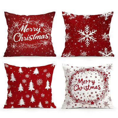 Christmas Snowflakes Cushions Pillowcase Polyester Cushion C