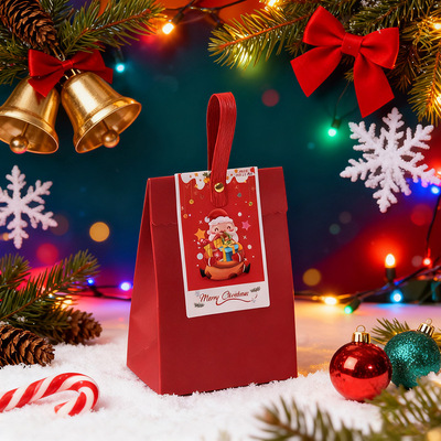 Handy Christmas Packaging Bag Red Christmas Eve Gift Box Red