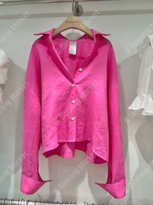 韩国直邮东大门代购正品2026夏季 barbara 清爽亚麻宽松短款衬衫