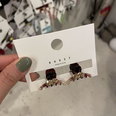 2.16韩国直播baket发饰简约水钻亚克力抓夹小号