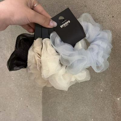 5.30韩国东大门nyunyu双层纱纱简约大肠发圈