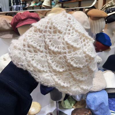 11.3东大门韩国YOLO秋冬新款复古蕾丝针织帽子