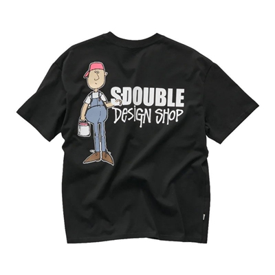 外星伴侣S/DOUBLE PAINTER T-SHIRT人物印花圆领纯棉短袖T恤