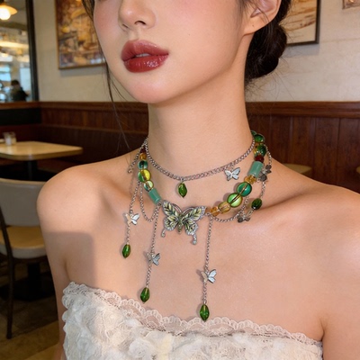 「遇见饰品MEET」绿色蝴蝶项链
