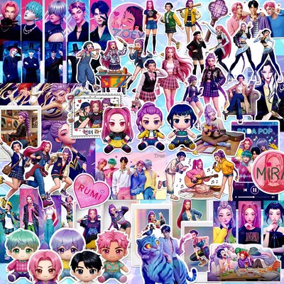 55枚Kpop猎魔女团镭射车贴