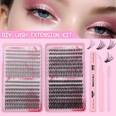 640 clusters of D-curved fake eyelashes 10-16mm DIY假睫毛
