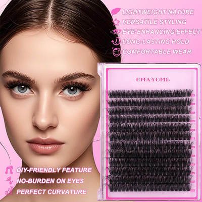 240 clusters of 80D curved false eyelashes 12-20mm假睫毛套装