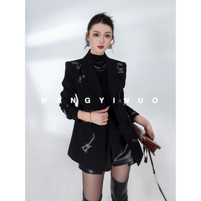 MD依诺【曼城旧事】2025秋季设计感修身显瘦长袖气质轻奢西装外套