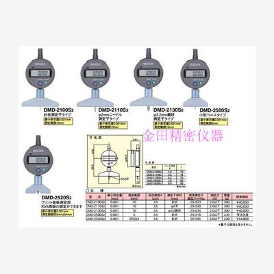 正品日本得乐数显深度计D