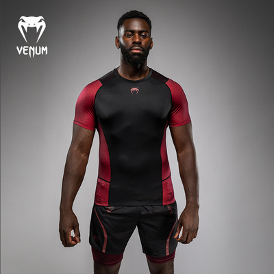 VENUM短袖紧身衣拳击运动训练衣