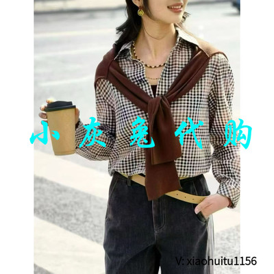 5折 小灰兔专柜正品代购 2026新款格子衬衣现货 530171-1K20743