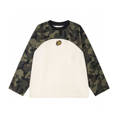 正确版美潮 Broken Planet 徽标刺绣logo拼接长袖高街男女打底T恤