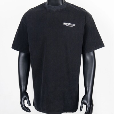 REPRESENT美式字母标语印花水洗复古做旧高街潮牌宽松短袖T恤男女