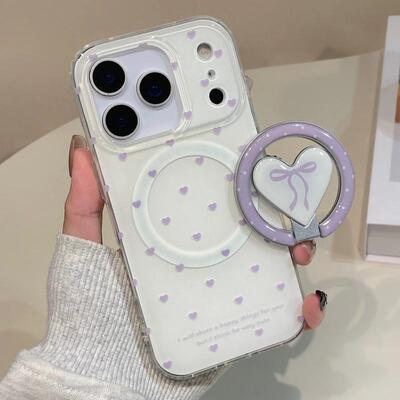 磁吸支架适用华为pocket2折叠屏mateX6手机壳p50三星zflip3/4/5爱心VIVOX折叠v荣耀蝴蝶结oppofindn3flip软女