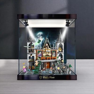 适用 哈利波特76453马尔福庄园少儿拼搭积木防尘罩子亚克力收纳盒