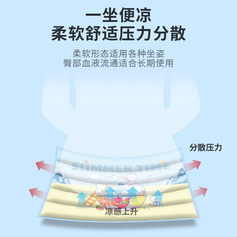 冰垫坐垫夏季冰凉垫椅垫座垫水垫夏天学生宿舍床汽车X卡通宠物冰