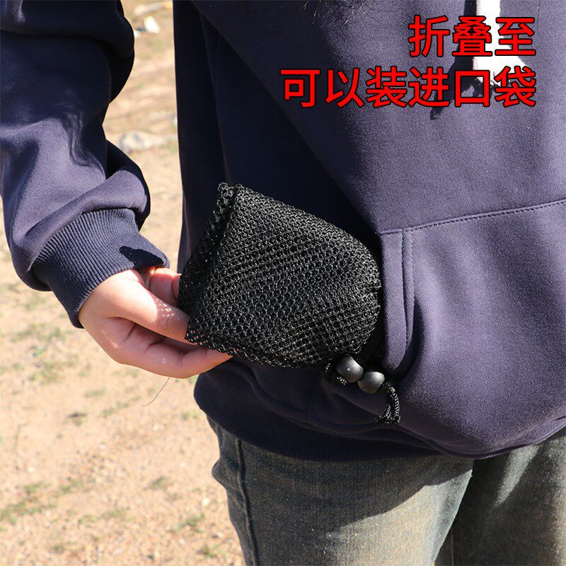 鱼护可折叠简易钓鱼网布鱼获网兜便捷G式小型装鱼网袋编织溪流大