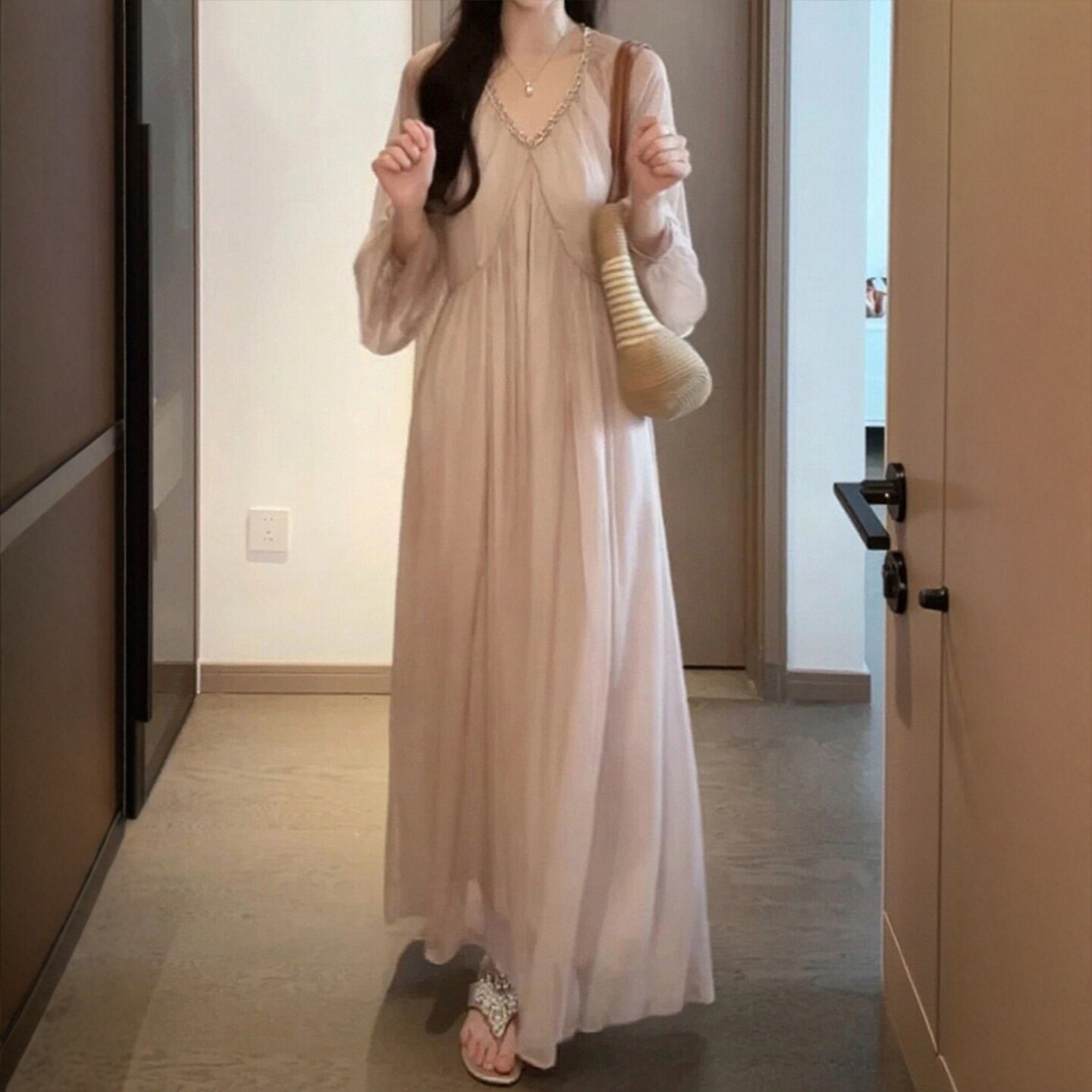 初夏法式温柔风气质洋装女2026新款精致减龄超仙独特漂亮长裙子