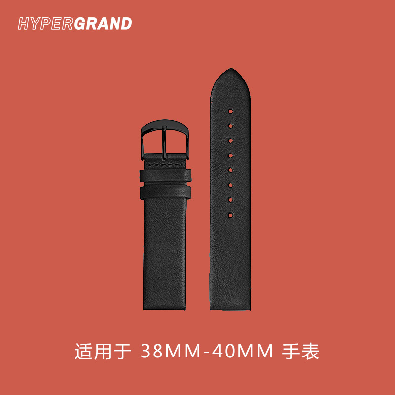 hypergrand哈派格 针扣表带真皮男女通用20mm柔软适用38-40mm表盘