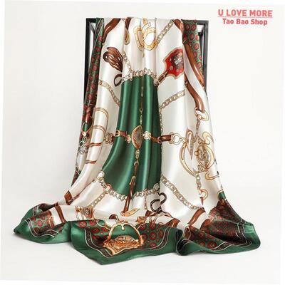 2023 Silk Shawl Square Scarf For Women Print Headband Foular