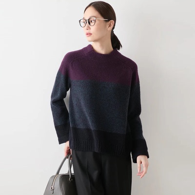 纽约克混羊毛拼色针织衫毛衣