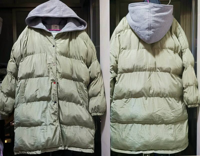 加厚宽松女士春冬装羽绒棉衣棉服袄中长款假两件连帽风衣大衣外套