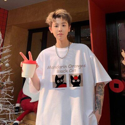 美式夏季服装情侣体恤衫新款纯棉