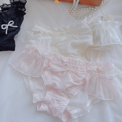 纯色网纱轻性感镂空内内中低腰