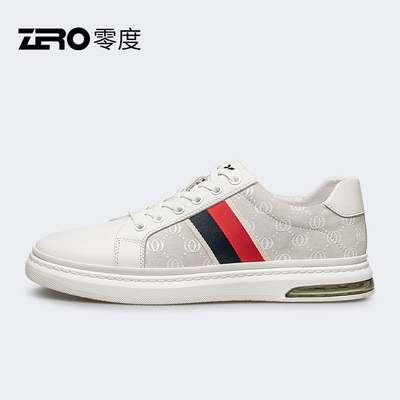 Zero零度真皮板鞋男高级感2023秋季新款男士时尚侧条纹质感休闲鞋
