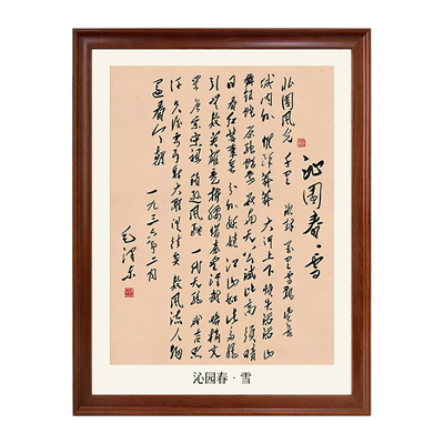 沁园春·雪诗词书法亲笔手迹复刻