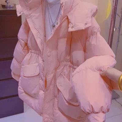 韩系多巴胺甜美减龄保暖棉服女2024秋冬新款小个子连帽加厚外套