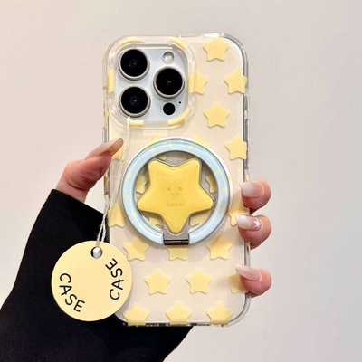 微笑五角星磁吸支架适用NOthing 4A/3A手机壳2谷歌Pixel9/10PRO/87可爱Pmote edge60pro硅胶G56/ROG9全包G54