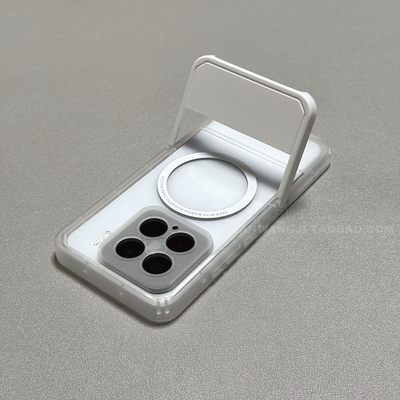 带磁吸支架包镜头适用iphone16PROMA竖立13promax创意苹果15/12手机壳14PRO/11厚6plus防摔876气囊13mini透黑