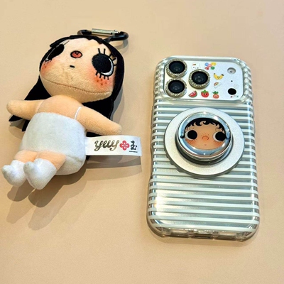银底小女孩磁吸支架适用传音HOT40手机壳15pro红魔11pro+nfinx Smart8可爱hone3Apro华硕ZenFone9硅胶萌趣软