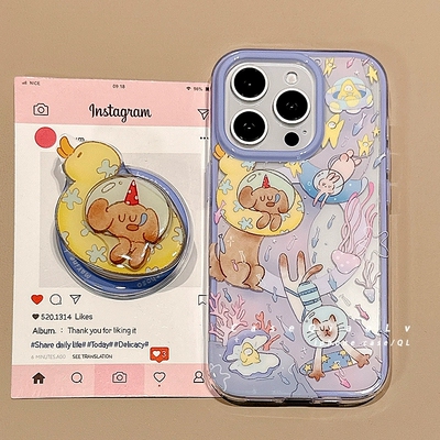 太空猫咪狗狗磁吸支架适用X9C荣耀400/magic8/300/80/90GT可爱50SE手机壳X70i/X30/X40i硅胶X60PRO畅玩60plus