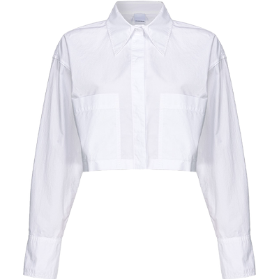 PINKO女士宽松休闲短款衬衫