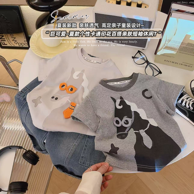 【现】女童个性卡通印花小马立体装饰休闲短袖2026夏季BD款BD010