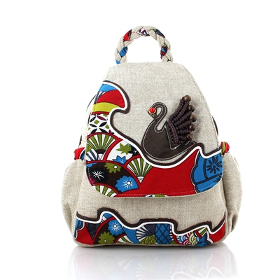 新款复古双肩包天鹅包