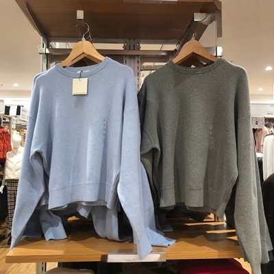 日系女装男装柔滑棉质圆领套头针织衫保暖毛衣卫衣秋冬新款481673