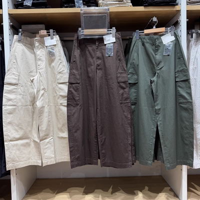 女装廓形工装裤弯刀镰刀裤子休闲宽松阔腿工装长裤春夏新款487393