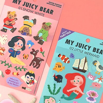 韩国second果汁熊diy防水装饰