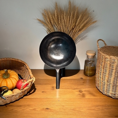 正宗章丘纯手工热锻纯钛炒锅纯正炒菜锅不粘不生锈无涂层环保