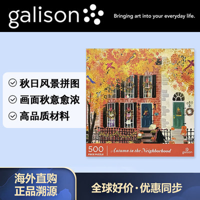 【美国进口】Galison邻里之秋正品相框节日之夜玩具500片生日礼物
