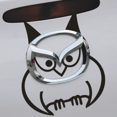 搞怪猫头鹰搞笑车贴马自达贴纸