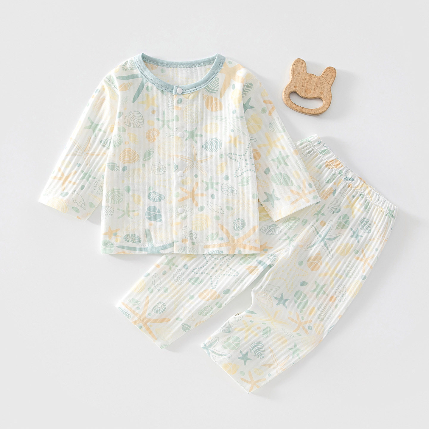 新生婴儿衣服春夏装纯棉a类哈衣爬服宝宝套装上下睡衣儿童家居服