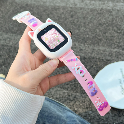 适用小天才少儿电话手表表带q1a/d2猫耳硅胶保护套Z5a/Z1/Q1可爱
